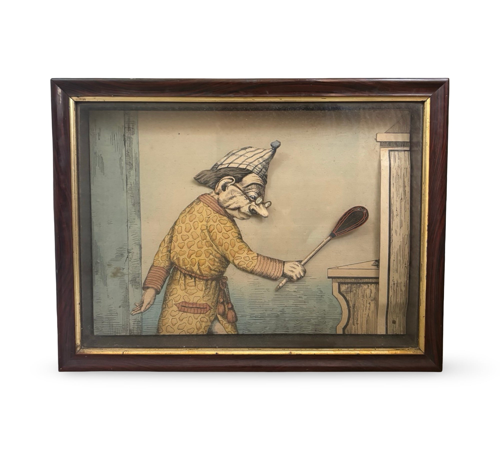 A Late 19th Century Rat Catcher Lithograph Automaton